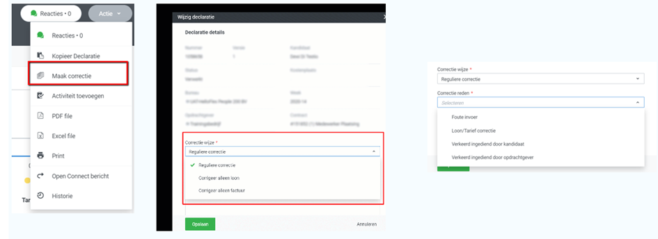 Declaraties corrigeren in HelloFlex – HelloFlex
